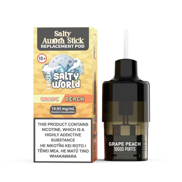 Grape Peach -Salty AURORA STICK Replacement Pod | Shisha Glass