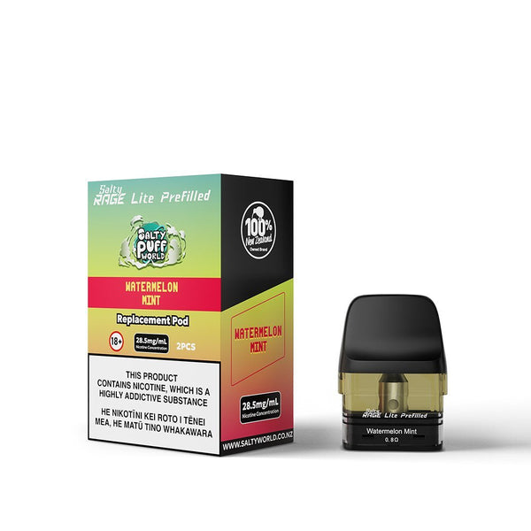 Watermelon Mint -Salty Rage Lite Prefilled Pod 2x | Shosha Vape NZ ...
