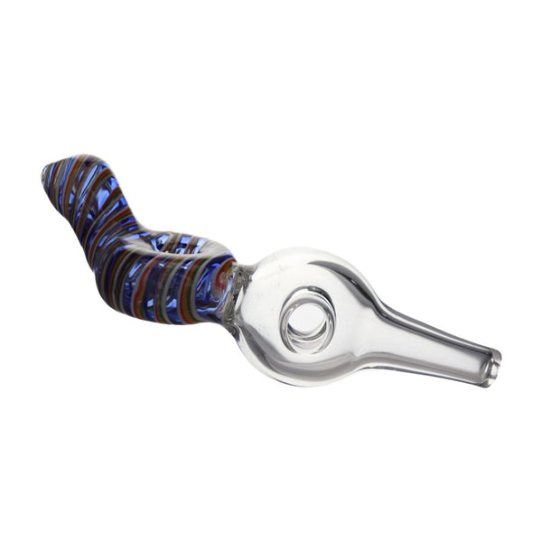 Blue Striped Glass Hand Pipe 17.5cm | Shisha Glass