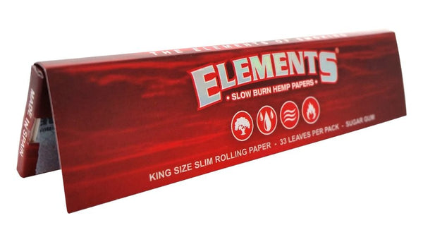 Elements Red Connoisseur King size paper + Tips | Shisha Glass
