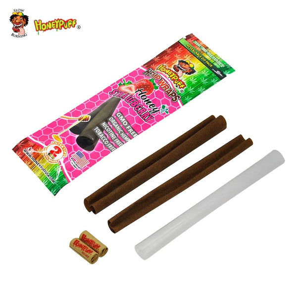 Honey Puff Flavoured Hemp Wrap - Honey Strawberry (2pk) | Shisha Glass