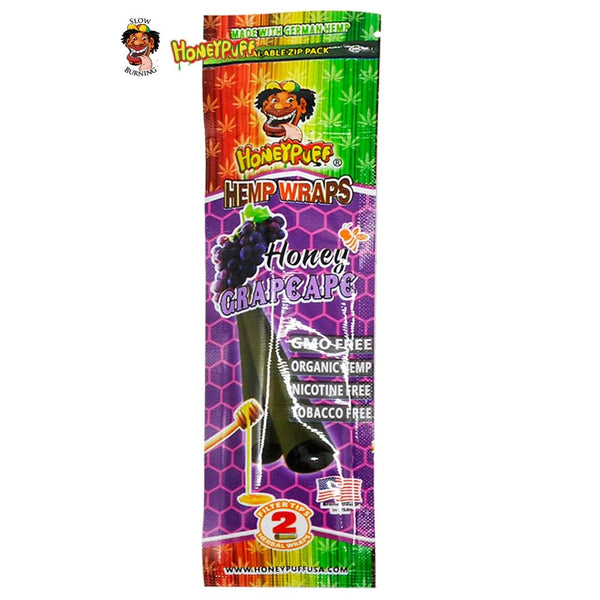 Honey Puff Natural Flavoured Hemp Wrap -Honey Grapeape (2pk) | Shisha Glass