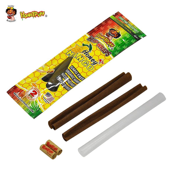 Honey Puff Natural Flavoured Hemp Wrap -Honey Mango (2pk) | Shisha Glass