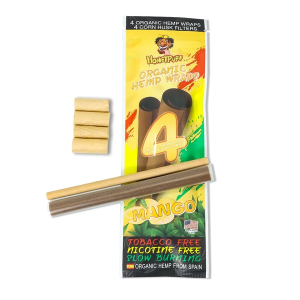 Honey Puff Organic Hemp Wraps -Mango (4pk) | Shisha Glass