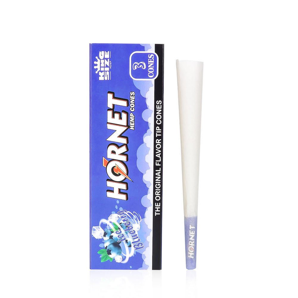 Hornet Hemp Flavor Cones Kingsize 110mm - Ice Blueberry | Shisha Glass