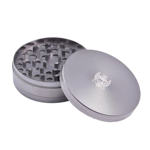 NBT Silver Aluminum Grinder 100mm 4xParts | Shisha Glass