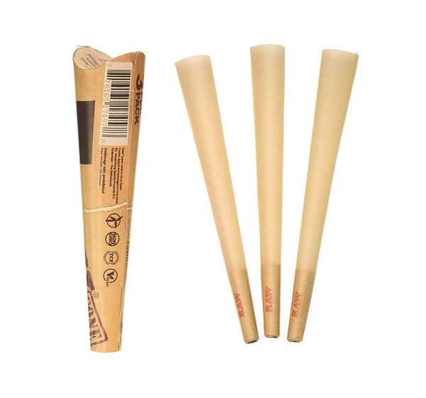 RAW Classic King Size Pre-Rolled Cones 3pk | Shisha Glass