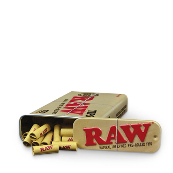 RAW Natural Unrefined 100 Tip Pre-Rolled Tin | Shisha Glass