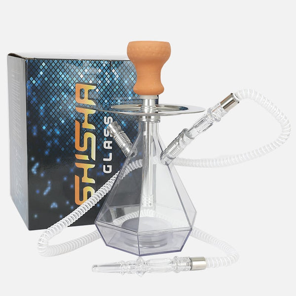 Shisha Glass Diamond Hookah 1xHose 22cm | Shisha Glass